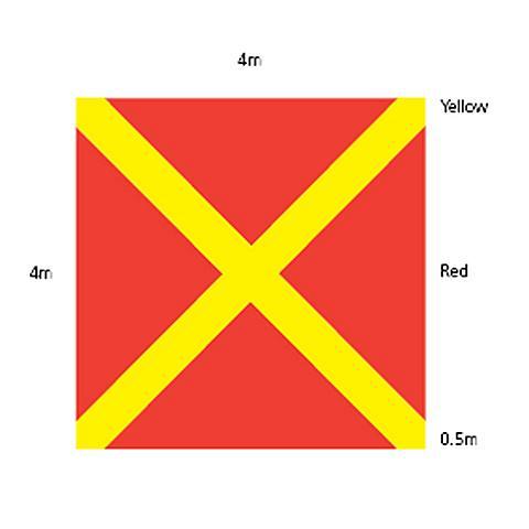 Helideck Closed Marker, 4 x 4 mtr, SG04902 | Dräger